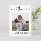 Simple modern typography photo wedding save the date | Zazzle