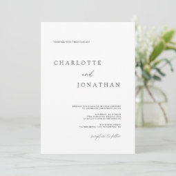 Simple Modern Typography QR Code Wedding Invitation | Zazzle