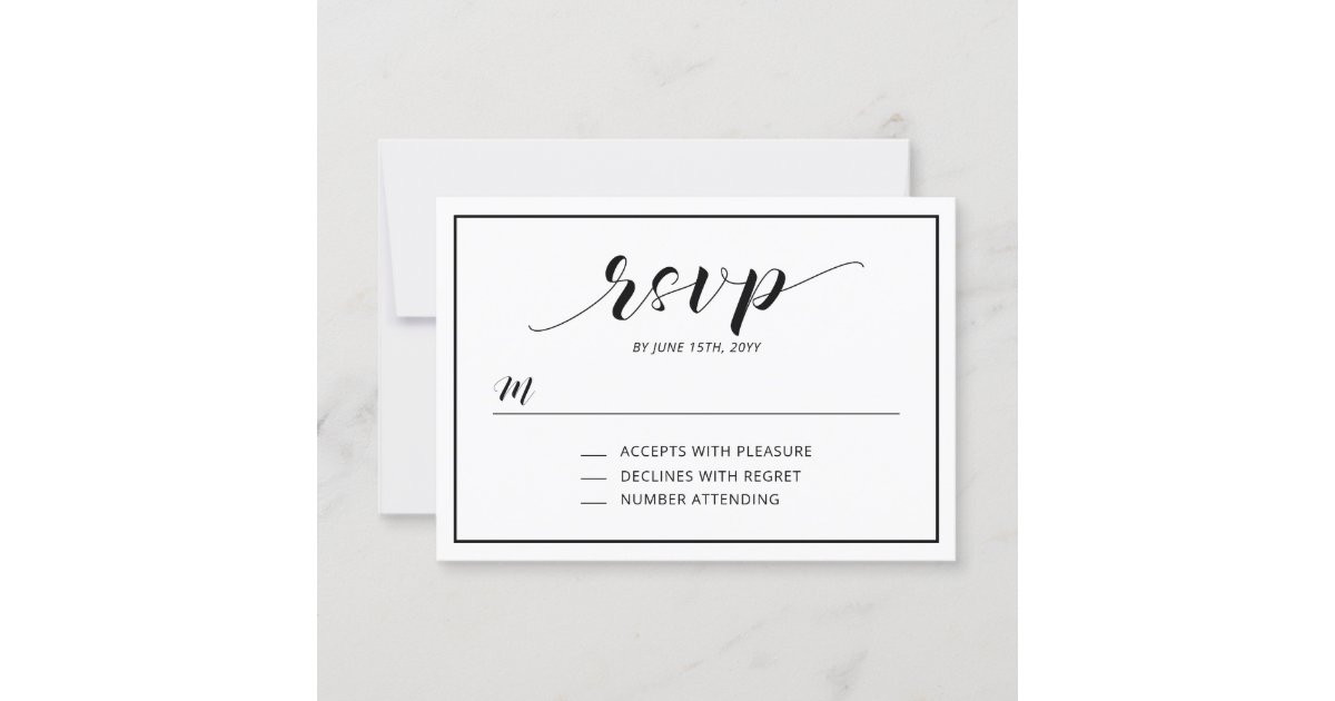 Simple Modern Typography RSVP Insert Card | Zazzle
