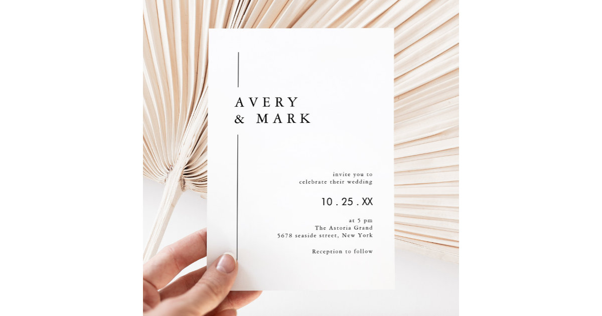 Simple Modern Typography Wedding Invitation | Zazzle