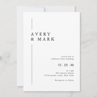 Simple Modern Typography Wedding Invitation | Zazzle