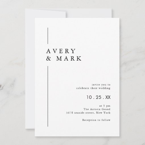 Simple Modern Typography Wedding Invitation | Zazzle