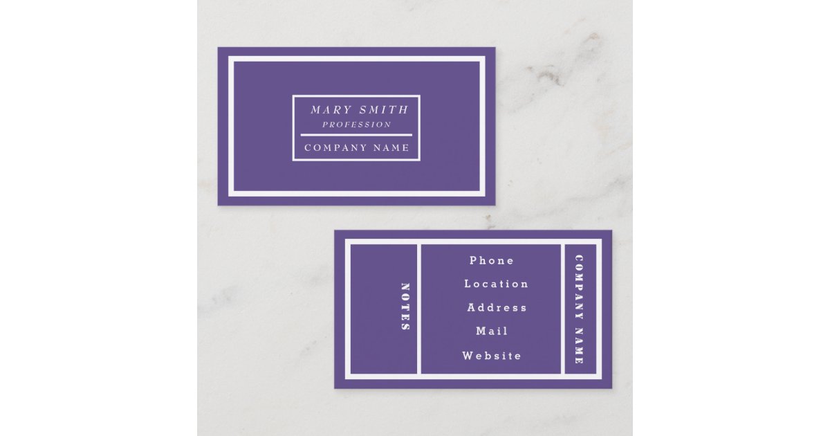 Simple Modern Ultra Violet Business Card | Zazzle