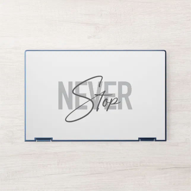 Simple, modern, urban, trendy design Never Stop HP Laptop Skin | Zazzle
