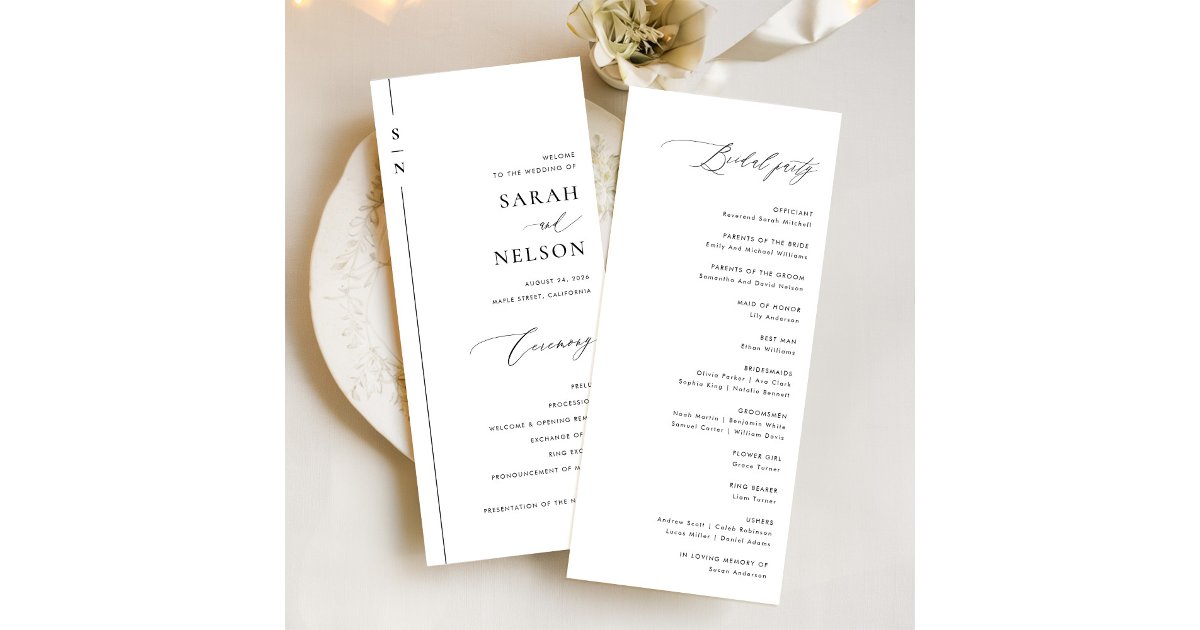 Simple Modern Wedding Ceremony Program | Zazzle