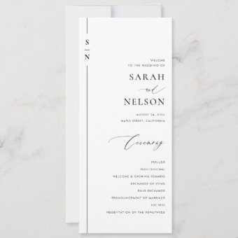 Simple Modern Wedding Ceremony Program | Zazzle