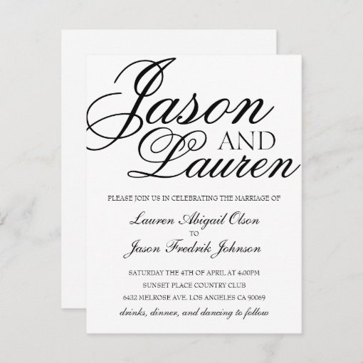 Simple Modern Wedding Invitation | Zazzle