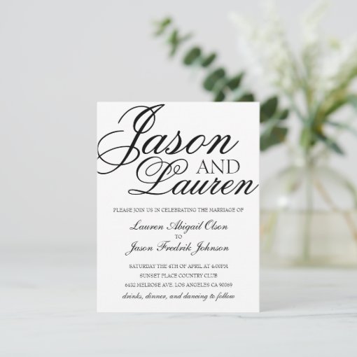 Simple Modern Wedding Invitation | Zazzle
