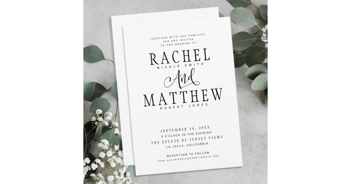 Simple&Modern Wedding Invitation | Zazzle