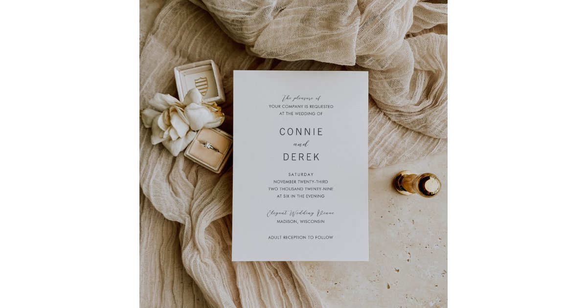 Simple Modern Wedding Invitation | Zazzle