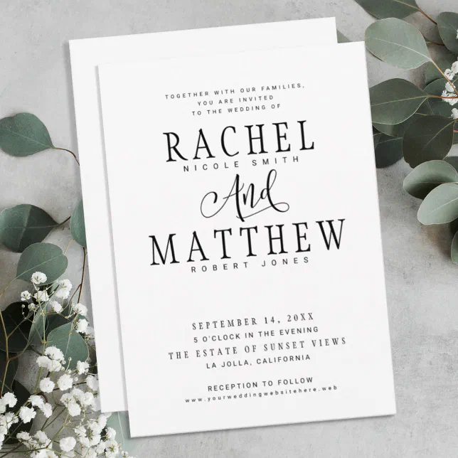 Simple&Modern Wedding Invitation | Zazzle