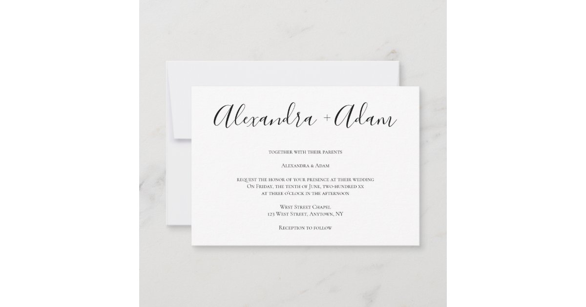 Simple modern wedding invitations | Zazzle