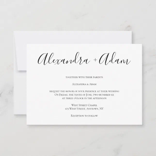 Simple modern wedding invitations | Zazzle