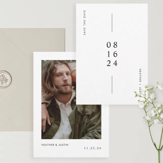 Simple Modern Wedding Photo Save the Date | Zazzle