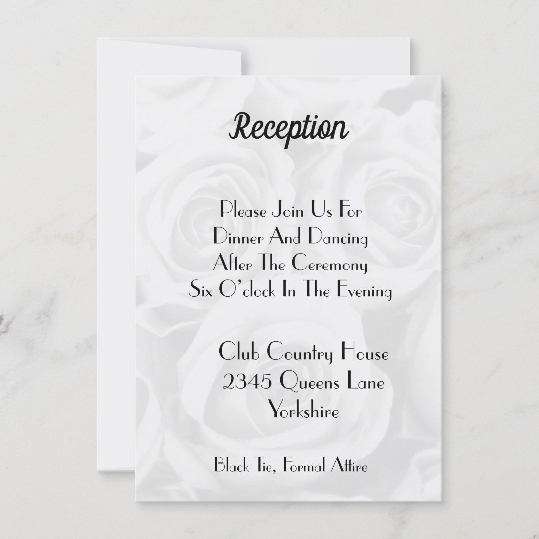 Simple Modern Wedding Reception Invitation Card | Zazzle
