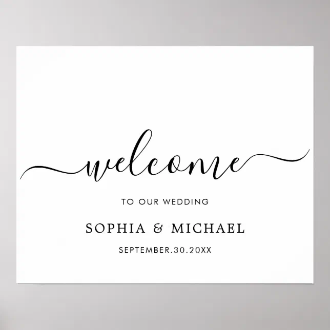 Simple Modern Wedding Reception Welcome Sign | Zazzle