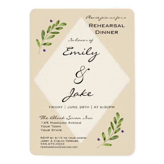 Simple Modern Wedding Rehearsal Dinner Invitation | Zazzle.com