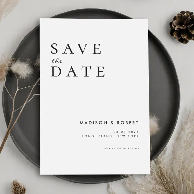 Simple Modern Wedding Save the Date | Zazzle
