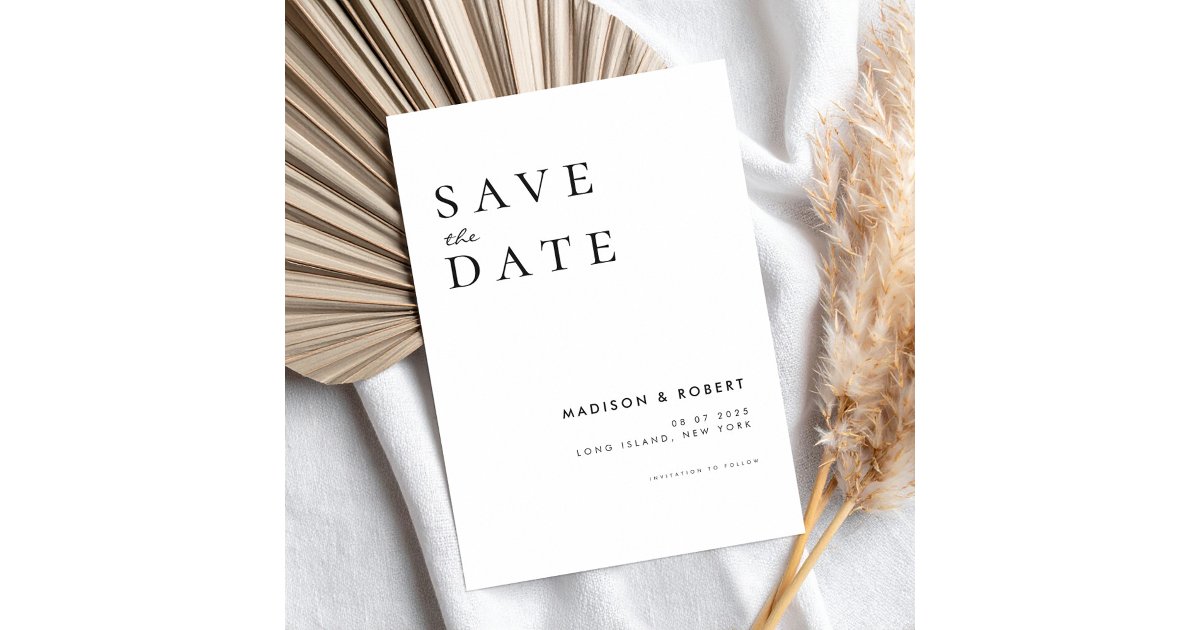 Simple Modern Wedding Save the Date | Zazzle