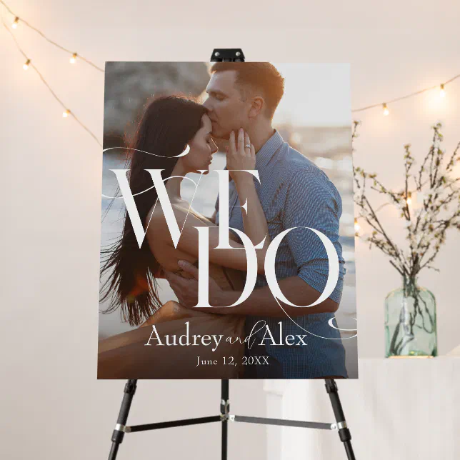 Simple Modern Wedding We Do Photo Welcome Sign | Zazzle