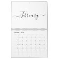 Simple modern white and black script month custom calendar | Zazzle