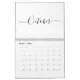 Simple modern white and black script month custom calendar | Zazzle