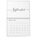 Simple modern white and black script month custom calendar | Zazzle