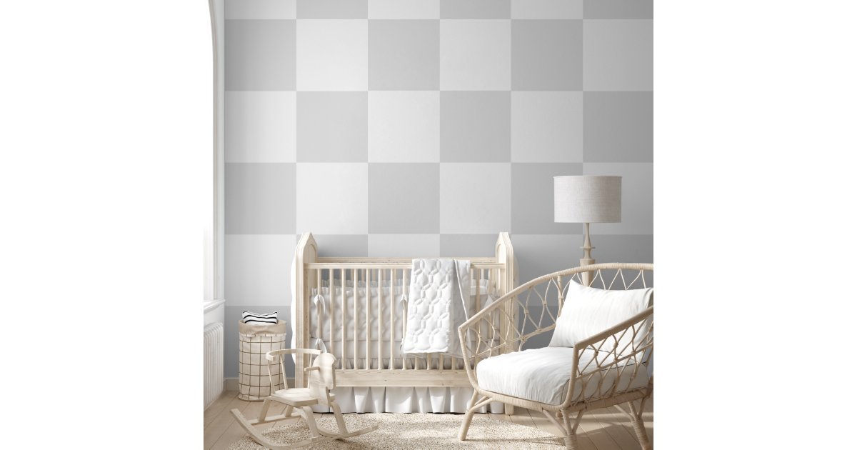 Simple Modern White and Gray Checkerboard Pattern Wallpaper | Zazzle