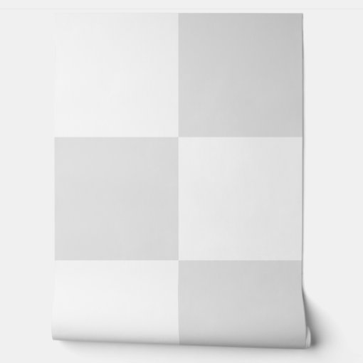 Simple Modern White and Gray Checkerboard Pattern Wallpaper | Zazzle