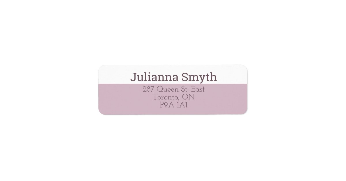Simple Modern White and Mauve Business Label | Zazzle