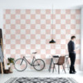 Simple Modern White and Rose Checkerboard Pattern Wallpaper | Zazzle