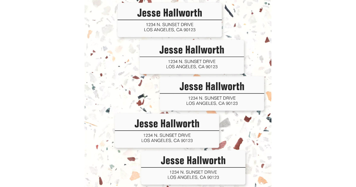 Simple Modern White & Black Waterproof Address Labels | Zazzle