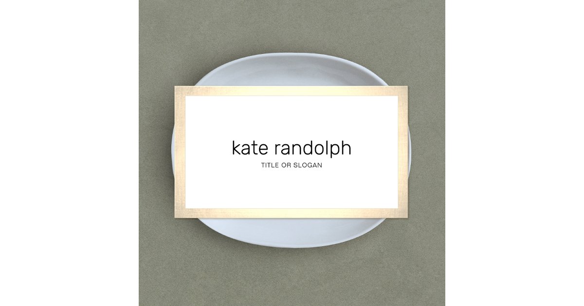 Simple Modern White Gold Border | Zazzle