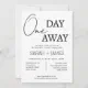 Simple Modern White One Day Away Rehearsal Dinner Invitation | Zazzle