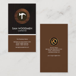 Simple Modern Wood Grain Panel Carpenter Business Card | Zazzle