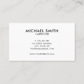 Simple Modern Wooden Carpenter Business Card | Zazzle