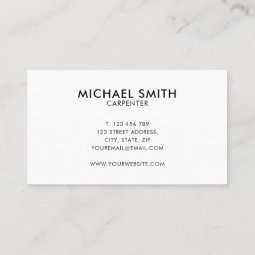 Simple Modern Wooden Carpenter Business Card | Zazzle