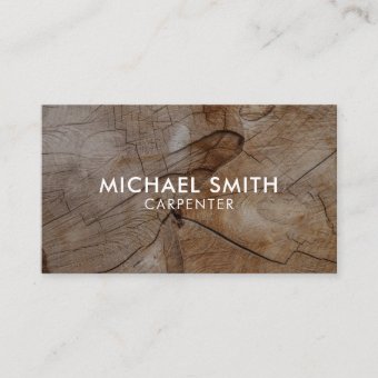 Simple Modern Wooden Carpenter Business Card | Zazzle