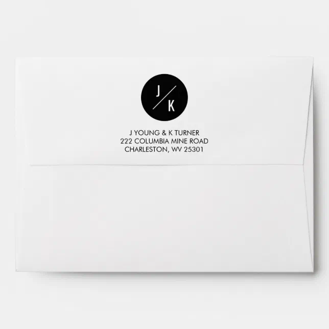 Simple monochrome circle invitation envelope | Zazzle