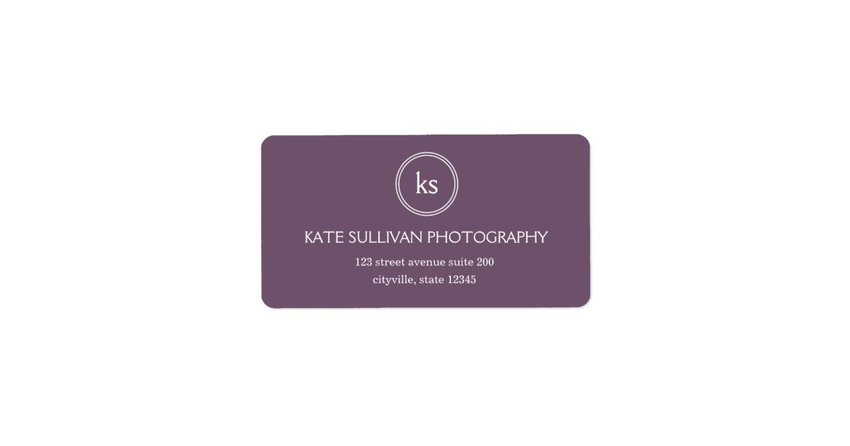 Simple Monogram Address Label | Zazzle