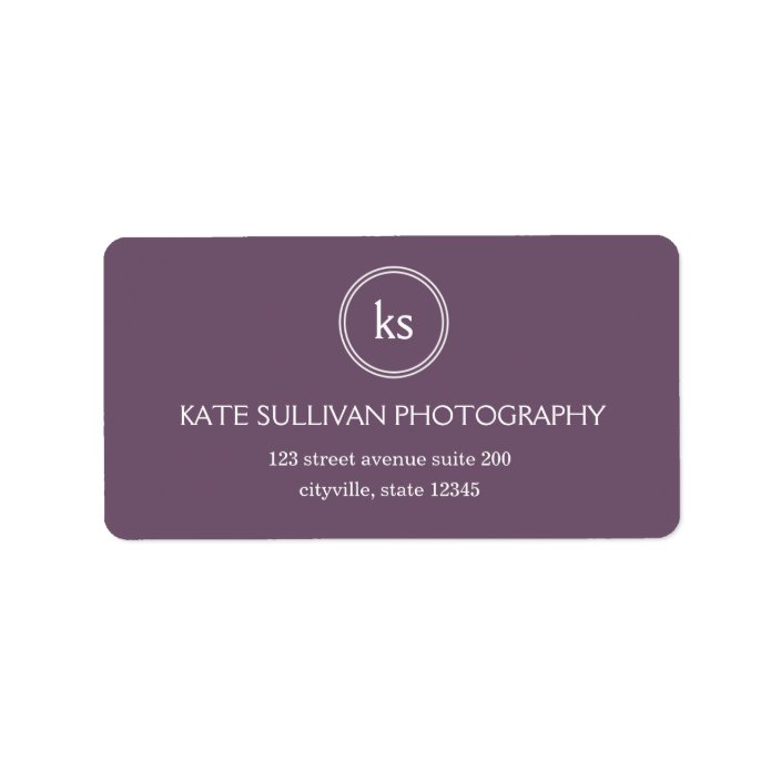 Simple Monogram Address Label | Zazzle.com