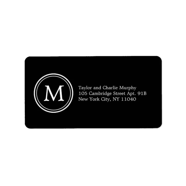 Simple Monogram Address Labels - Customizable Colo | Zazzle
