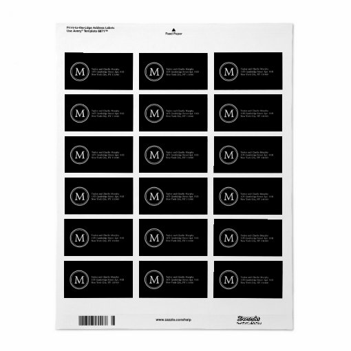 Simple Monogram Address Labels - Customizable Colo | Zazzle
