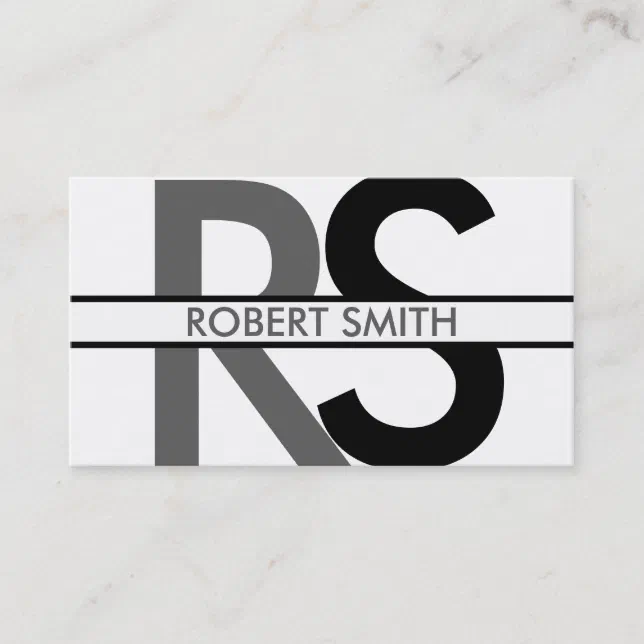 Simple Monogram and Name Plate Business Card | Zazzle