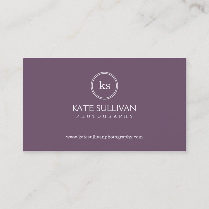 Simple Monogram Business Card | Zazzle
