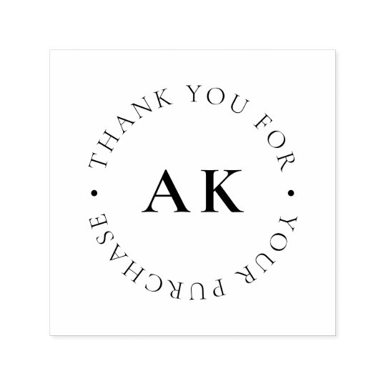 Simple Monogram Craft Handmade Thank You Business Self-inking Stamp ...