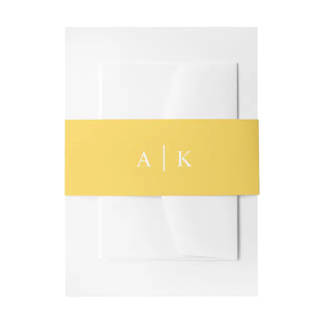 Simple monogram initials bright yellow belly band | Zazzle