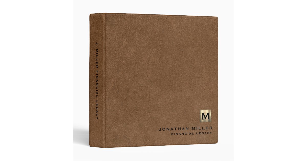 Simple Monogram Metallic Gold Emblem Legacy Binder | Zazzle