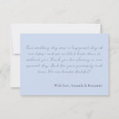 Simple Monogram Minimalist Beau Blue Wedding Thank You Card | Zazzle