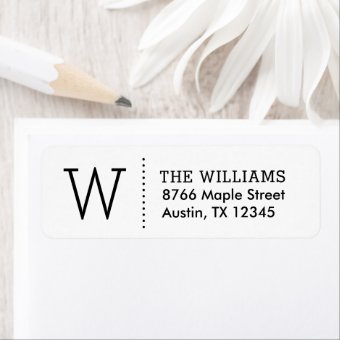 Simple Monogram Return Address Labels | Zazzle
